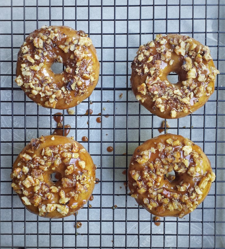 Baked Cinnamon Doughnuts (with Butterscotch Glaze and Toasted Walnuts ...